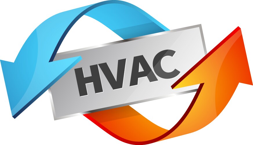 Hvac business company heating and cooling logo Vector Image