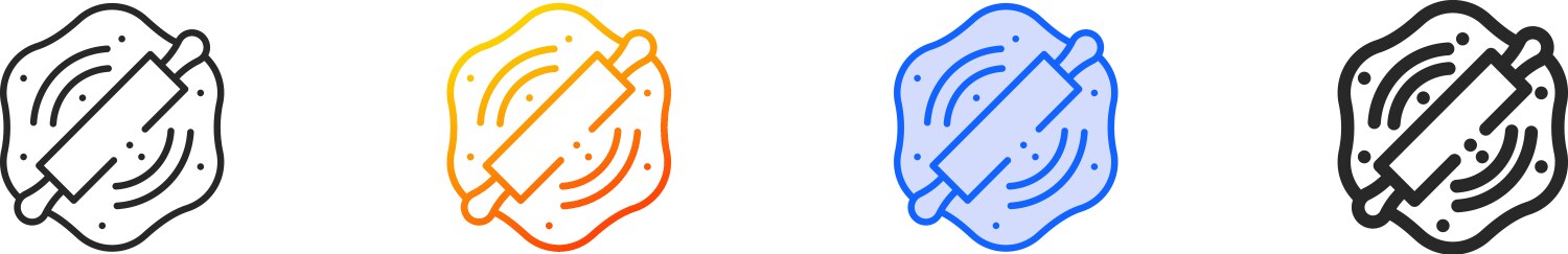 Bowl iconthin linear gradient blue stroke Vector Image