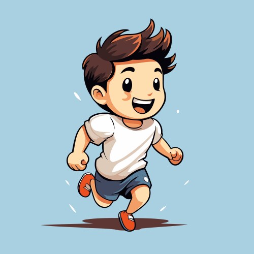 Cartoon boy running Royalty Free Vector Image - VectorStock