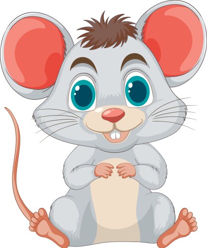 Cartoon mouse with bowtie Royalty Free Vector Image