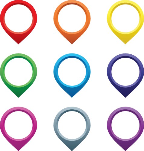 Map pointer icons set Royalty Free Vector Image