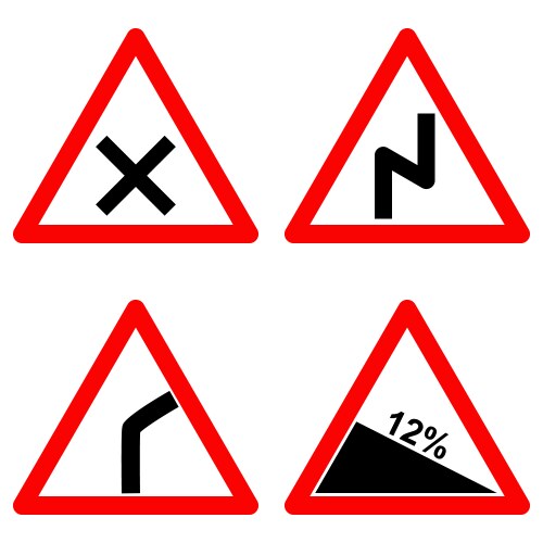 Two way traffic sign both Royalty Free Vector Image