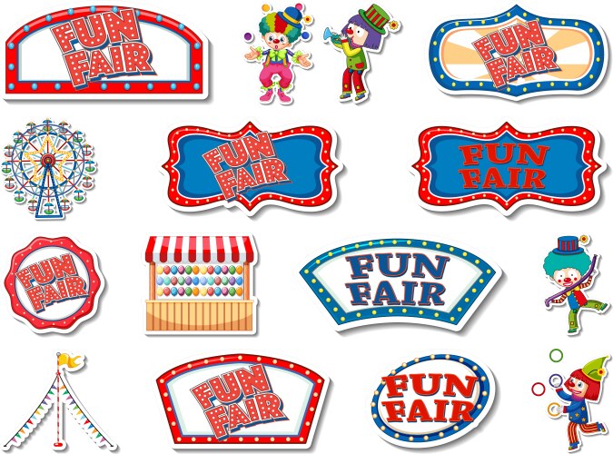 Amusement park ticket family attractions Vector Image
