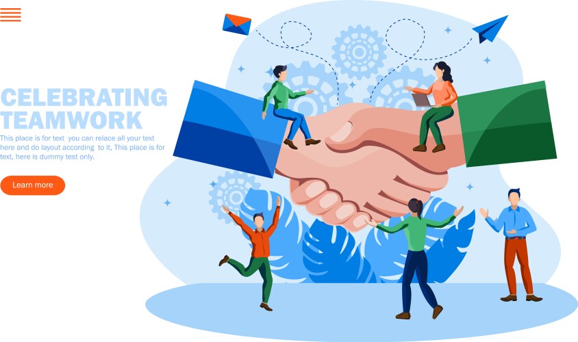 People celebrating teamwork and togetherness Vector Image