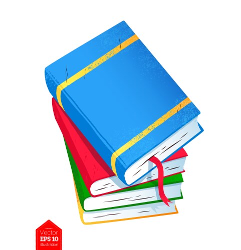 Pile of four old books Royalty Free Vector Image