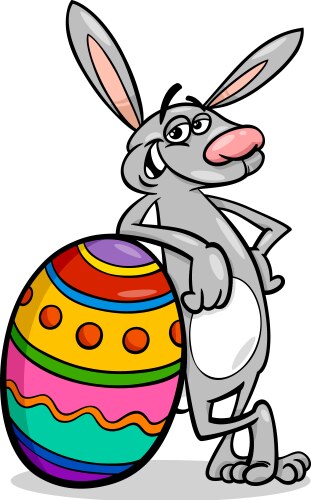 Cute rabbit cartoon holding easter egg Royalty Free Vector