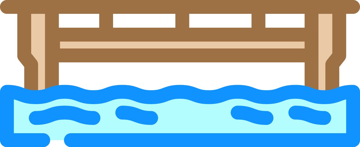 Box girder bridge color icon Royalty Free Vector Image