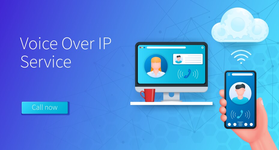 Voip voice over internet protocol Royalty Free Vector Image