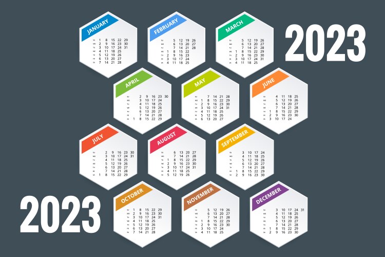 Calendar planner for 2023 template Royalty Free Vector Image