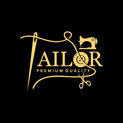 Creative tailor logo symbol design Royalty Free Vector Image