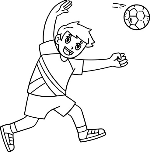 Handball player shooting the ball coloring page Vector Image
