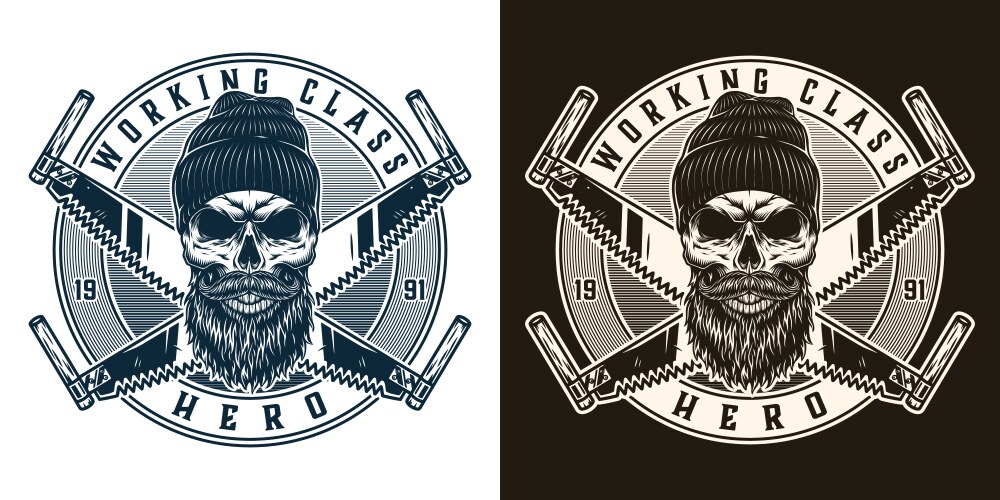 Vintage hipster lumberjack emblem Royalty Free Vector Image