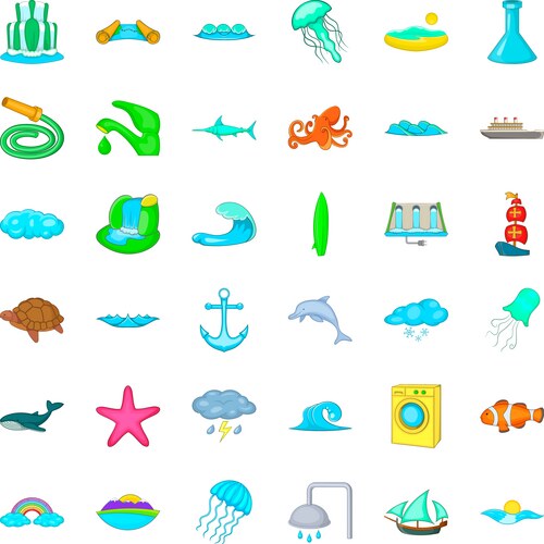 Ocean wave icon cartoon style Royalty Free Vector Image