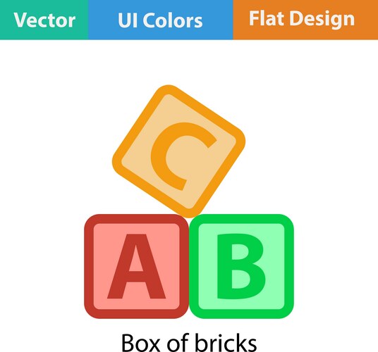 Box of bricks icon Royalty Free Vector Image - VectorStock