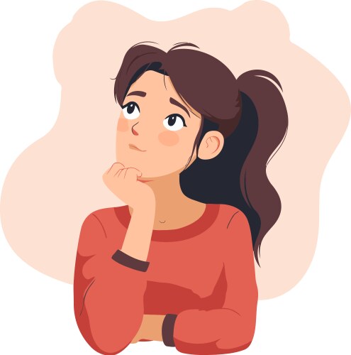 Thinking Girl Cartoon Vector Images (over 10,000)