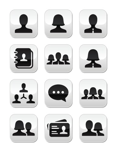 Man woman user icons set Royalty Free Vector Image
