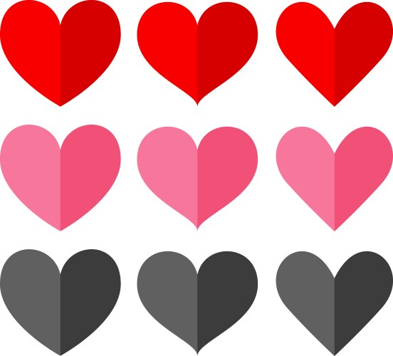 Different heart shapes Royalty Free Vector Image