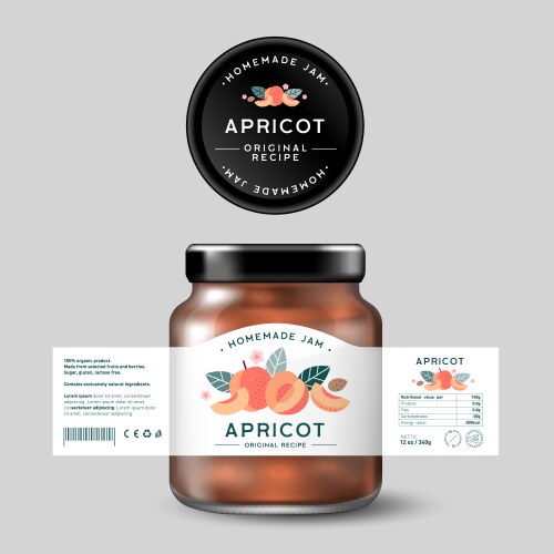 Pear jam fruit design label Royalty Free Vector Image