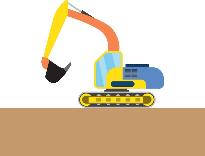 Digger excavator truck or backhoe tractor icon Vector Image