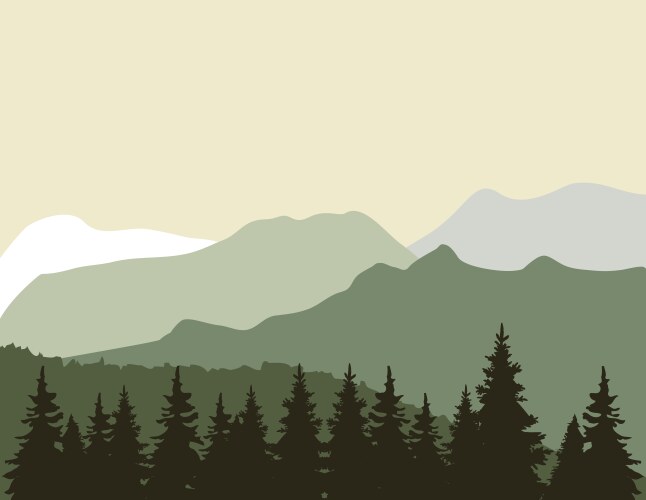 Mountains with forest Royalty Free Vector Image