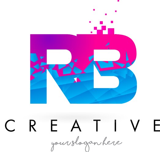 Rb r b letter logo design creative icon modern Vector Image