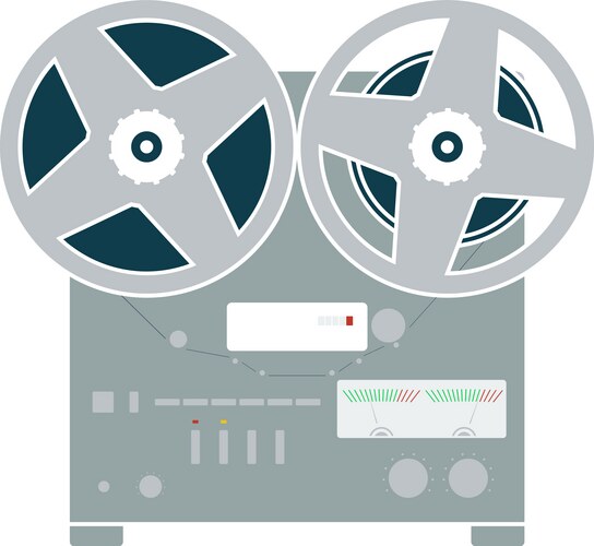 Reel tape recorder icon Royalty Free Vector Image