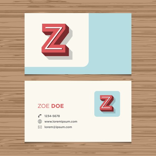 Business card letter z Royalty Free Vector Image