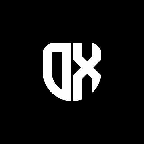 Dx logo monogram with shield shape design template