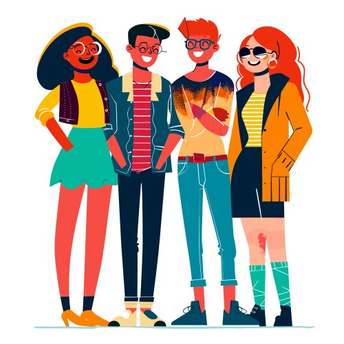 Four Friends Vector Images (over 2,300)