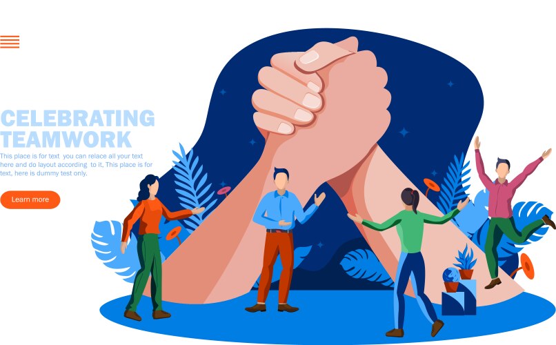 People celebrating teamwork and togetherness Vector Image