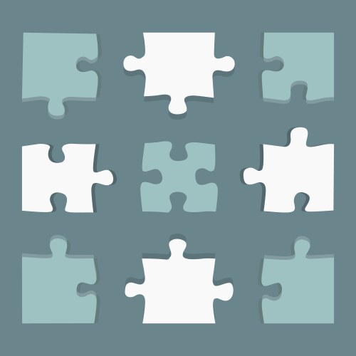 Autism puzzle element collection set of autistic Vector Image