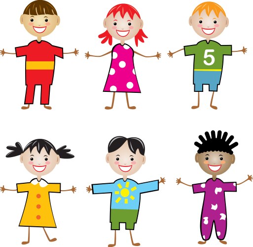 Collection of happy children Royalty Free Vector Image