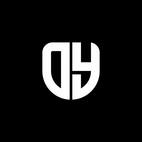 Dy logo monogram shield shape with crown design Vector Image