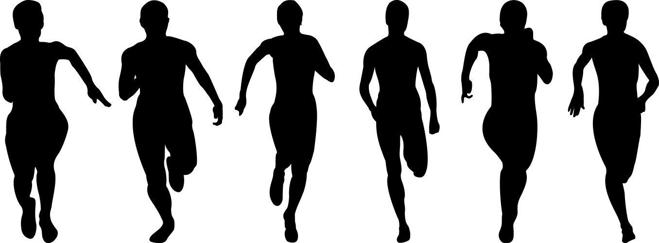 Group of runners Royalty Free Vector Image - VectorStock