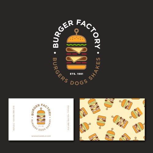 Burger logo design Royalty Free Vector Image - VectorStock