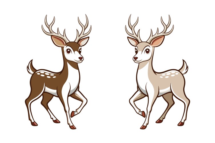 Sika deer axis samba isolated Royalty Free Vector Image