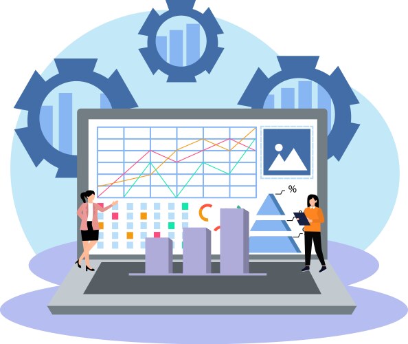 Business flat design Royalty Free Vector Image