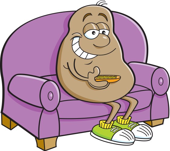 Couch potato man Royalty Free Vector Image - VectorStock