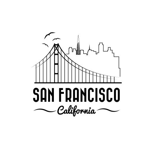 San francisco modern cityscape flat Royalty Free Vector