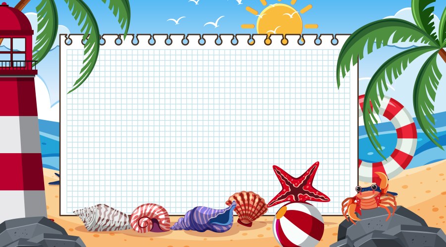 Border template with summer theme in background Vector Image