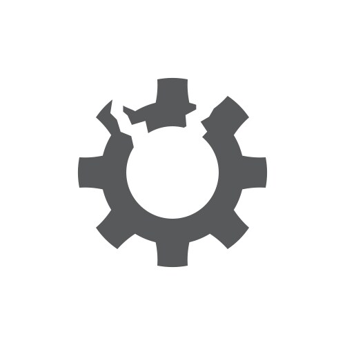 Broken cog icon Royalty Free Vector Image - VectorStock