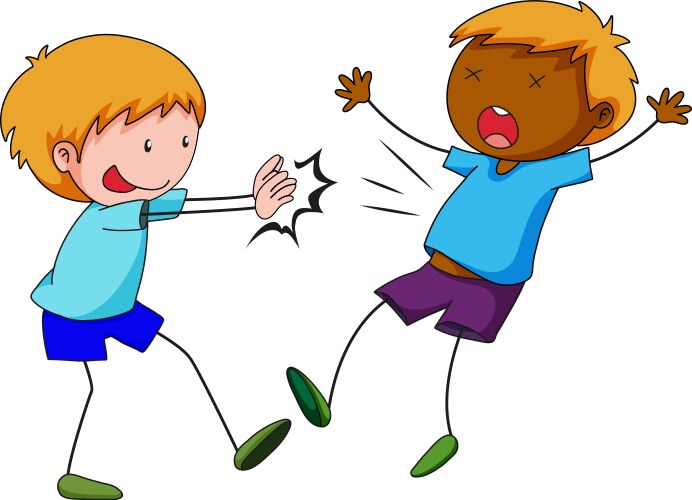 Kid pushing and pulling Royalty Free Vector Image