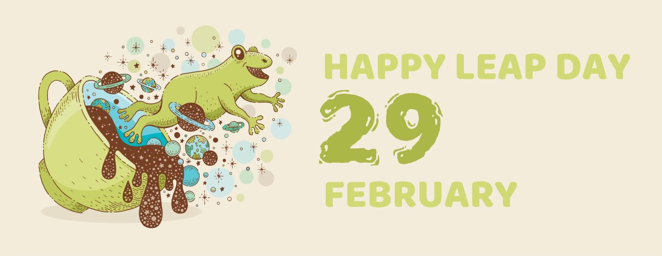 Leap day february 29 poster year calendar Vector Image