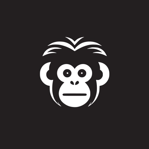 Monkey - minimalist and simple silhouette Vector Image