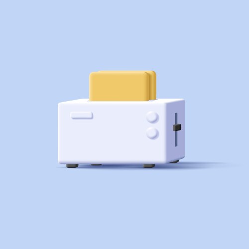 Broken toaster error 3d icon Royalty Free Vector Image