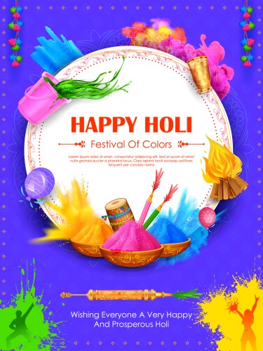 Holi advertisement promotional background Vector Image
