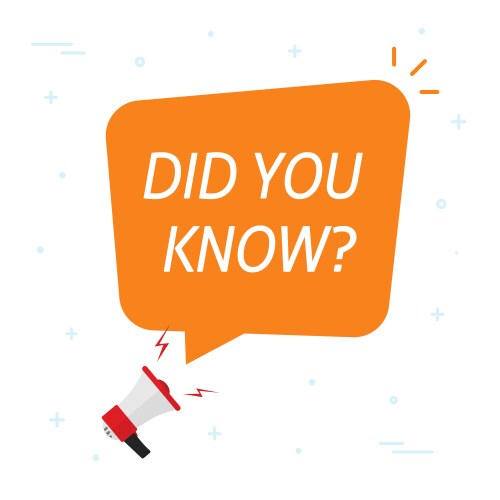 Did you know question inside rectangular speech Vector Image