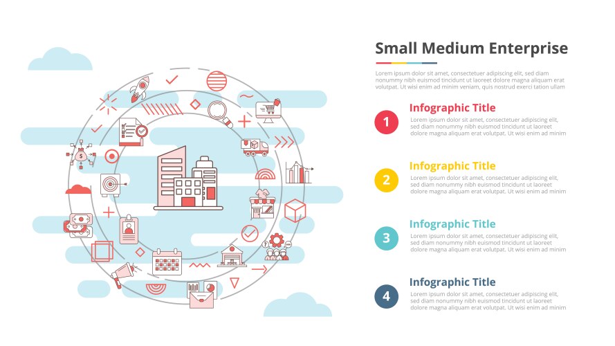Sme small and medium enterprise concept with big Vector Image