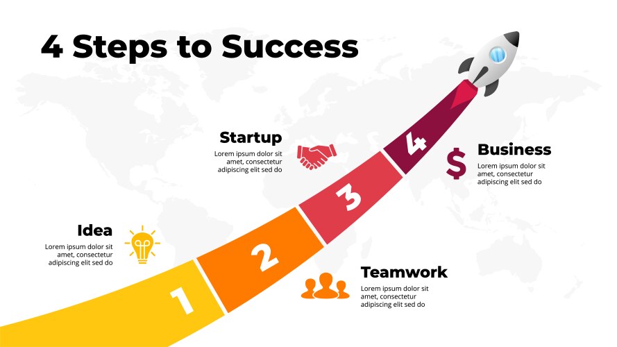 Startup infographic rocket launch Royalty Free Vector Image