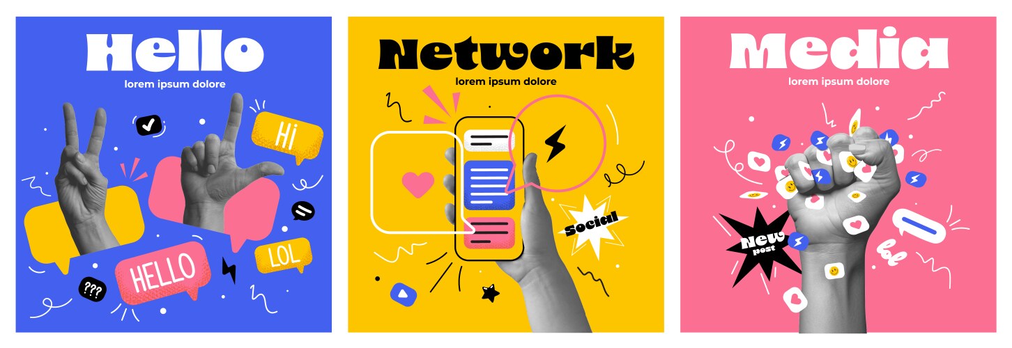 Abstract design collage background banner poster Vector Image